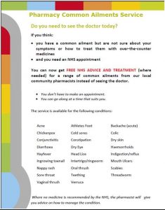 Pharmacy Common Ailments Scheme - Cardiff South Wales Cluster