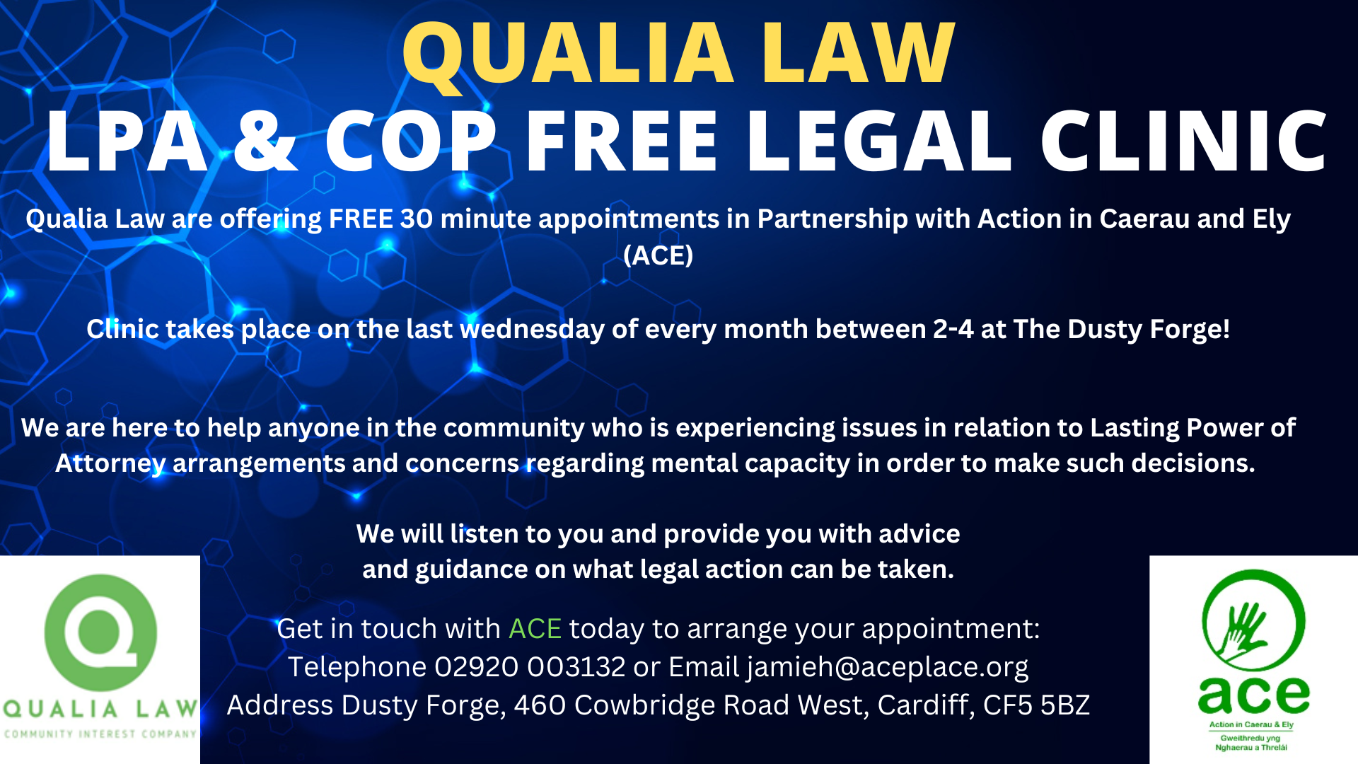 FREE Legal Clinic within ACE at the Dusty Forge - Cardiff South Wales ...